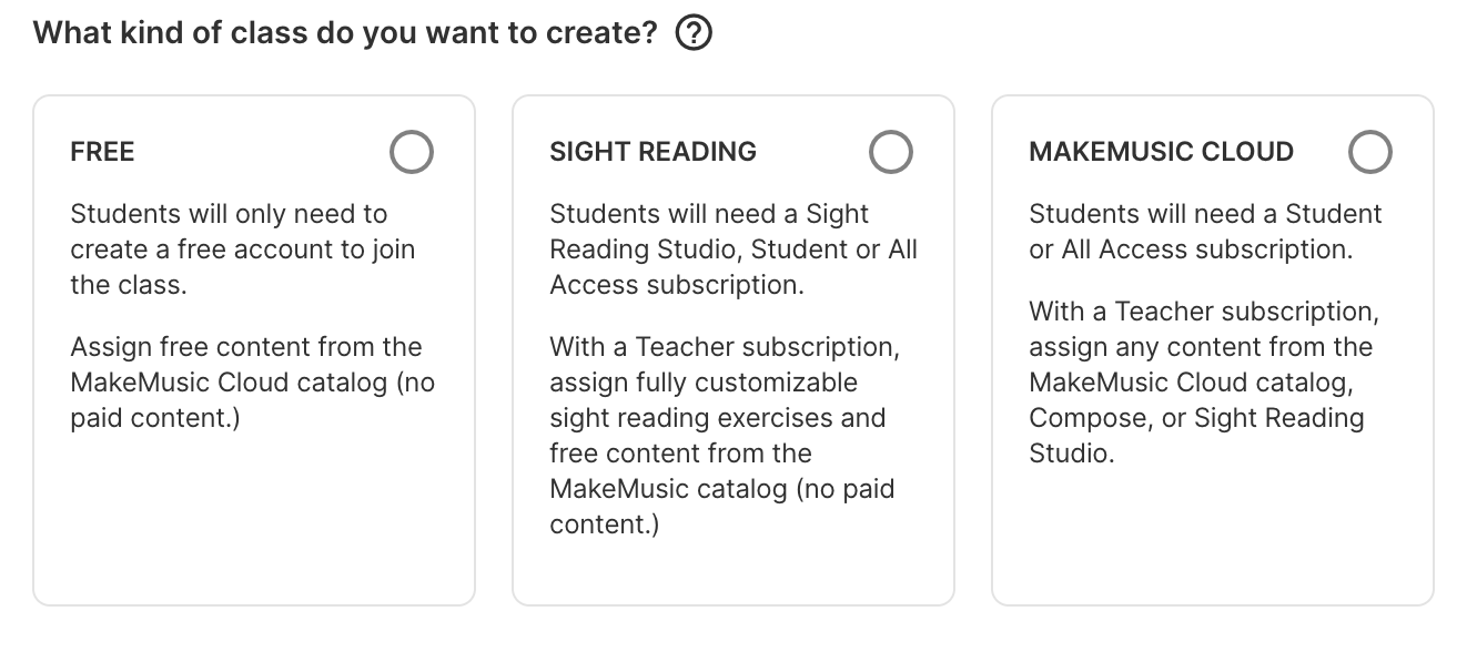 Creating A Class And Class Types Makemusic Cloud Help Center