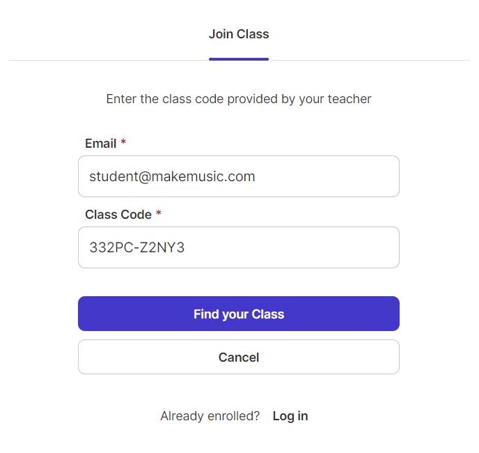 Creating an Account and Joining a Class – MakeMusic Cloud Help Center